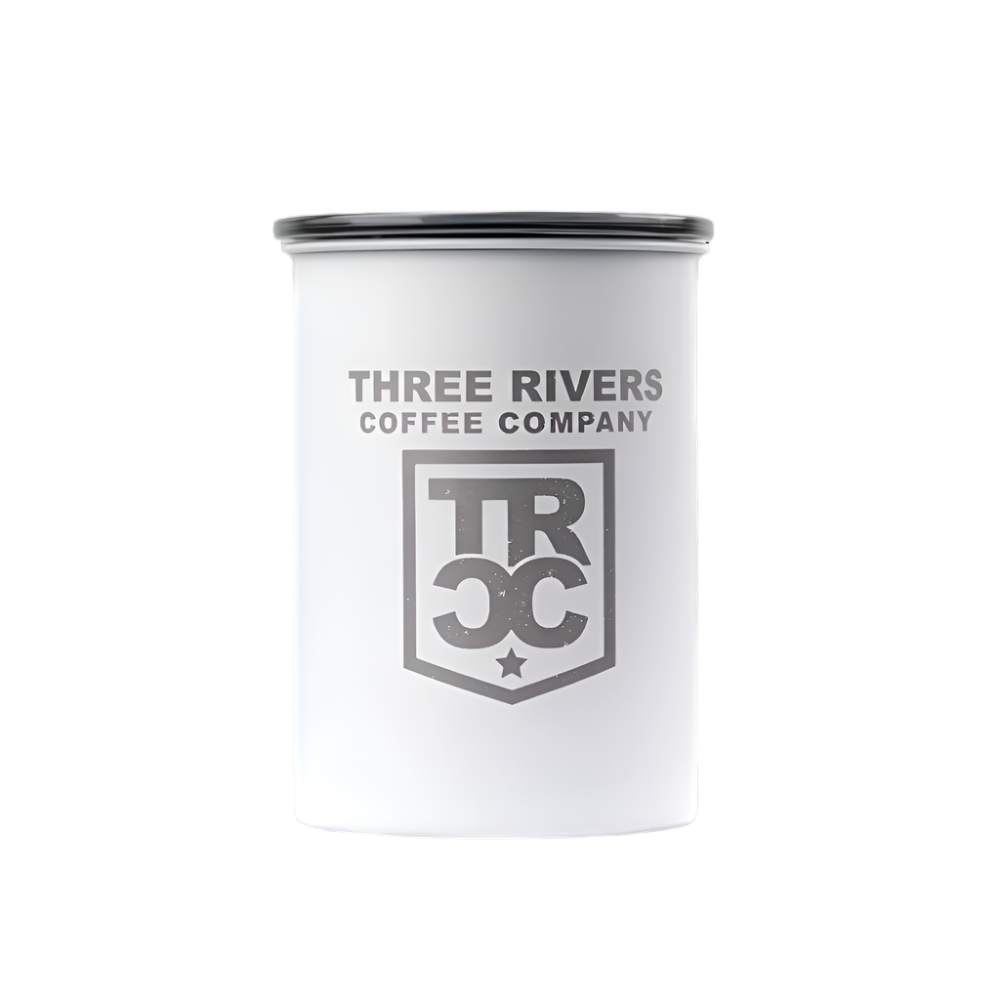 TRCC Shield Logo Coffee Container – Three Rivers Coffee Company